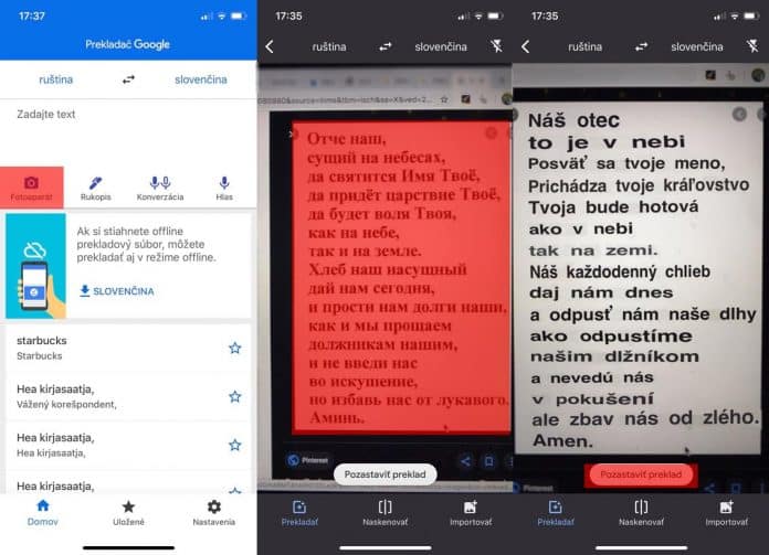 Google prekladač vie do slovenčiny preložiť text odfotený telefónom v ...